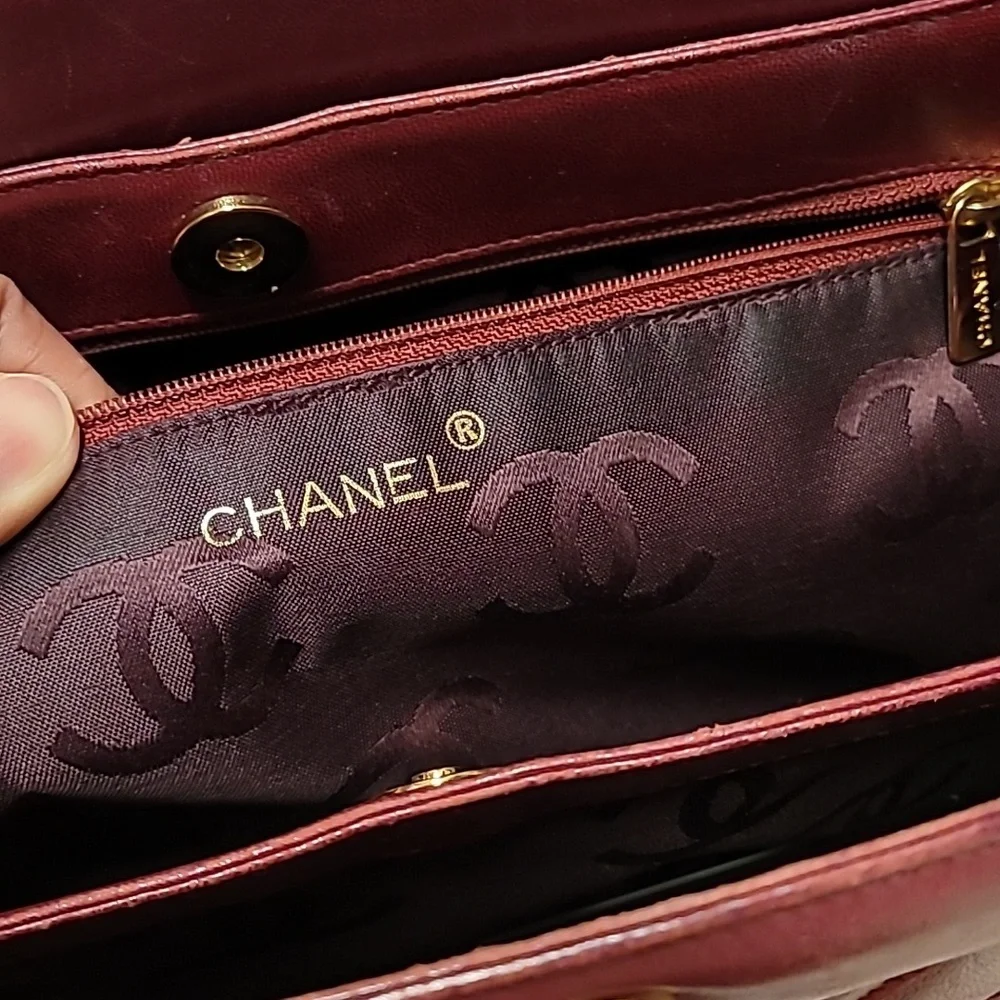 CHANEL | Bags | Chanel Quilted Burgundy And Shoulder Or Tote Bags ...